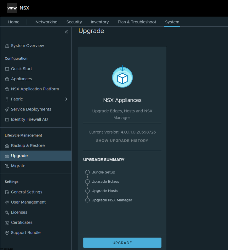 Upgrading VMware NSX 4.0.1.1 to 4.1.0 – Virtual Bytes